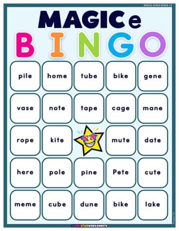 Magic e Words - Superstar Worksheets