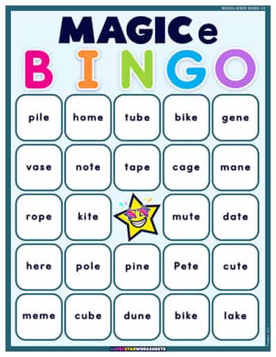 Magic e Words - Superstar Worksheets