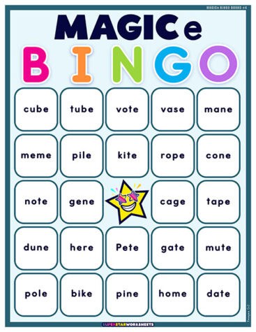 Magic e Words - Superstar Worksheets
