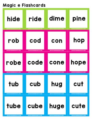 Magic e Words - Superstar Worksheets