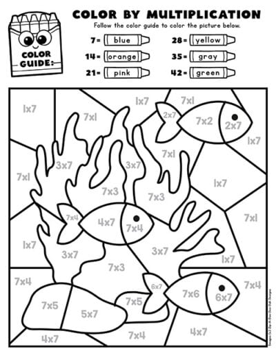 Multiplication Color By Number - Superstar Worksheets