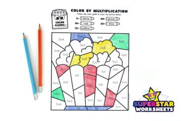 Multiplication Color By Number - Superstar Worksheets