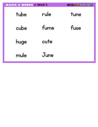 Magic e Words - Superstar Worksheets