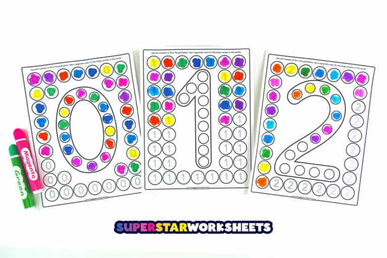 Number Dot Marker Printables - Superstar Worksheets