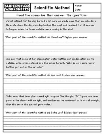 Scientific Method Worksheets - Superstar Worksheets