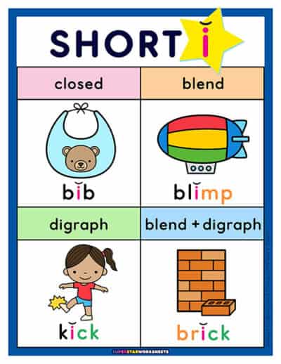 Short I Words - Superstar Worksheets