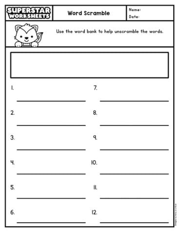 Spelling Worksheet Generator - Superstar Worksheets