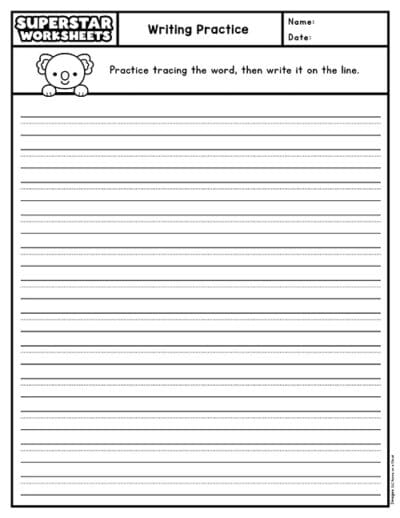 Spelling Worksheet Generator - Superstar Worksheets