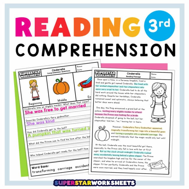Third Grade Reading Comprehension - Superstar Worksheets