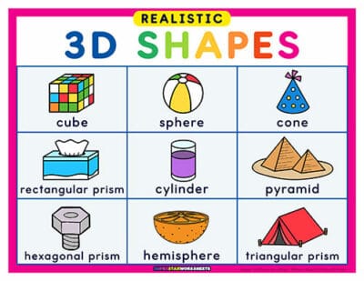 3D Shapes - Superstar Worksheets