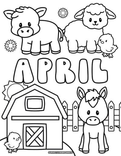 April Coloring Pages (Free Printables) - Superstar Worksheets