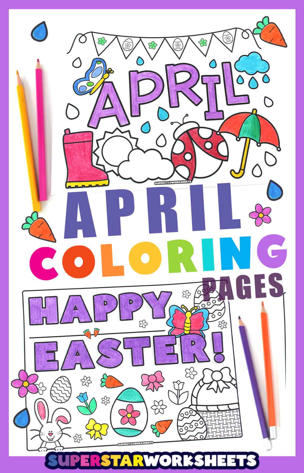 April Coloring Pages (Free Printables) - Superstar Worksheets