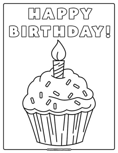 Cupcake Coloring Pages (Free Printables) - Superstar Worksheets