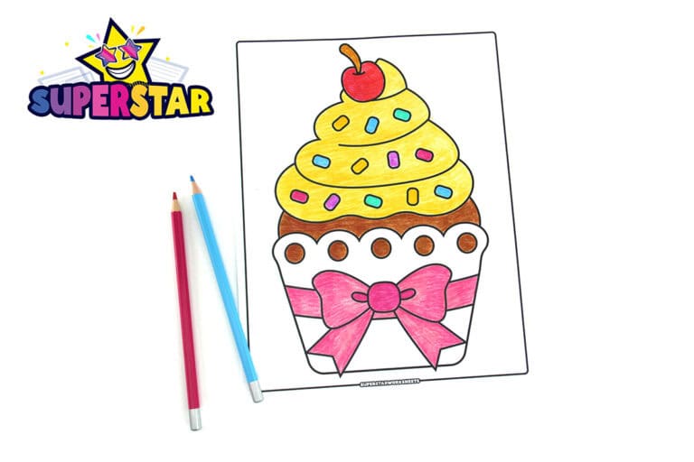 Cupcake Coloring Pages (Free Printables) - Superstar Worksheets