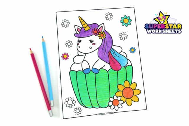 Cupcake Coloring Pages (Free Printables) - Superstar Worksheets