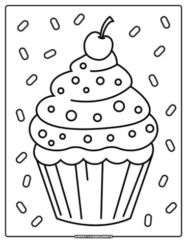 Cupcake Coloring Pages (Free Printables) - Superstar Worksheets