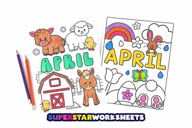 April Coloring Pages (Free Printables) - Superstar Worksheets