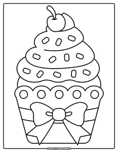 Cupcake Coloring Pages (Free Printables) - Superstar Worksheets
