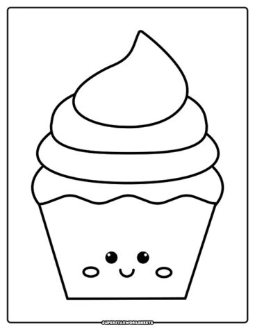 Cupcake Coloring Pages (Free Printables) - Superstar Worksheets