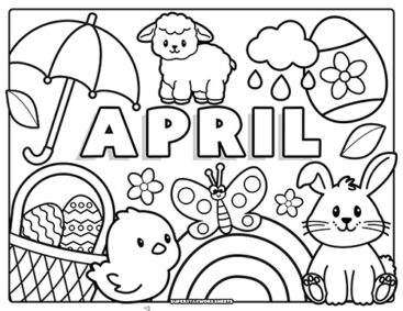 April Coloring Pages (Free Printables) - Superstar Worksheets