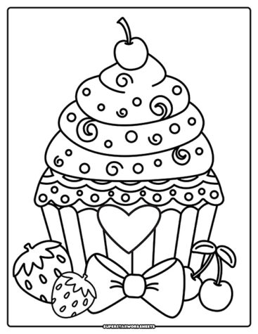 Cupcake Coloring Pages (Free Printables) - Superstar Worksheets