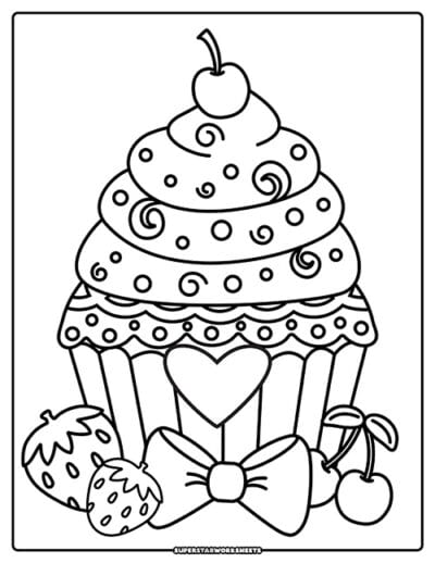 Cupcake Coloring Pages (Free Printables) - Superstar Worksheets