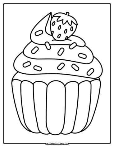 Cupcake Coloring Pages (Free Printables) - Superstar Worksheets