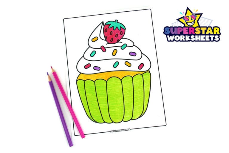 Cupcake Coloring Pages (Free Printables) - Superstar Worksheets