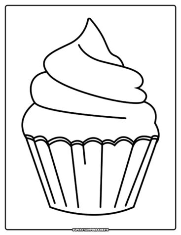 Cupcake Coloring Pages (Free Printables) - Superstar Worksheets