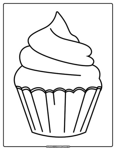 Cupcake Coloring Pages (Free Printables) - Superstar Worksheets