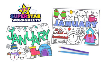 January Coloring Pages (Free Printables) - Superstar Worksheets