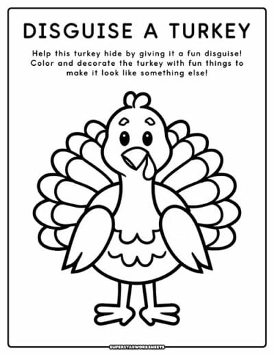 Turkey Disguise Project - Superstar Worksheets