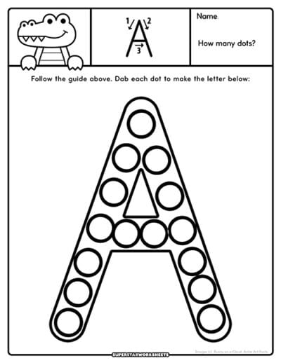 Alphabet Dot Marker Printables - Superstar Worksheets