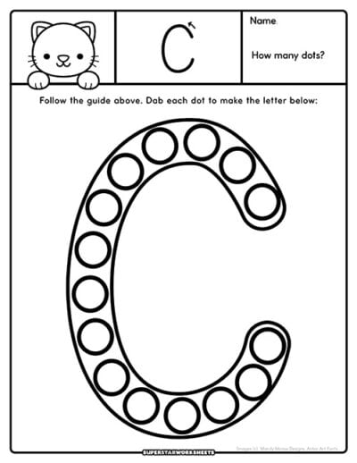 Alphabet Dot Marker Printables - Superstar Worksheets