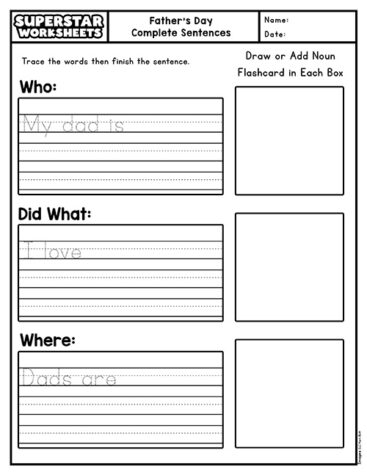 Father's Day Worksheets (Free Printables) - Superstar Worksheets