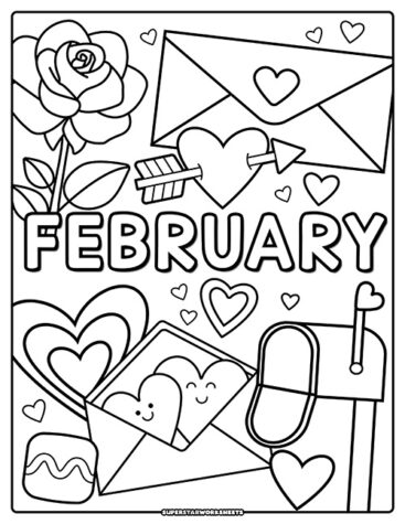 February Coloring Pages (Free Printables) - Superstar Worksheets