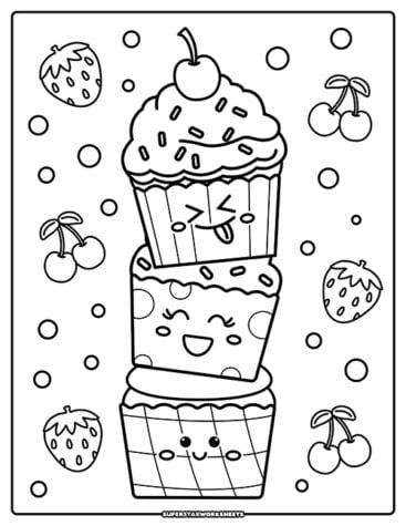 Cupcake Coloring Pages (Free Printables) - Superstar Worksheets