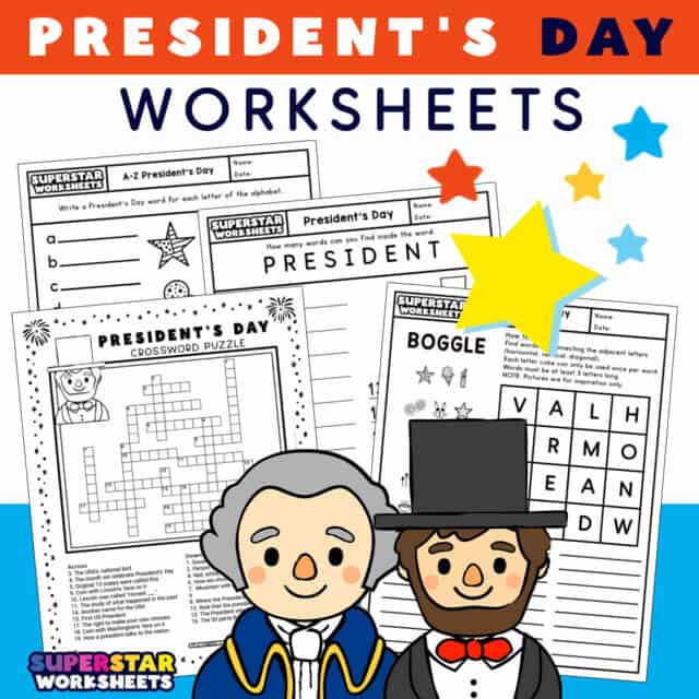 Presidents Day Worksheets - Superstar Worksheets