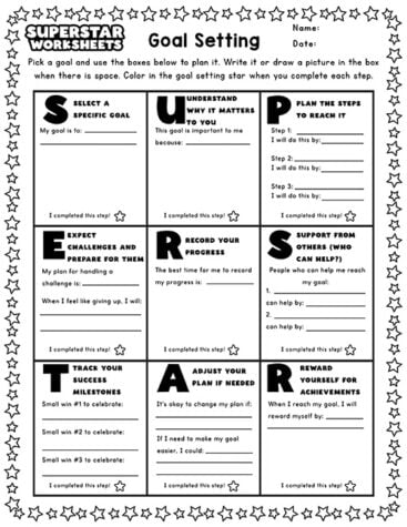 Goal Setting Worksheets - Superstar Worksheets