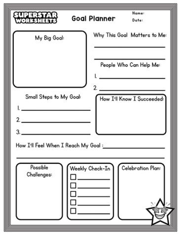 Goal Setting Worksheets - Superstar Worksheets