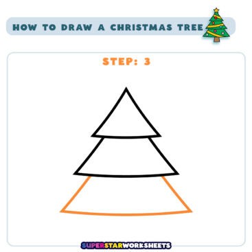How to Draw a Christmas Tree (Free Printables) - Superstar Worksheets