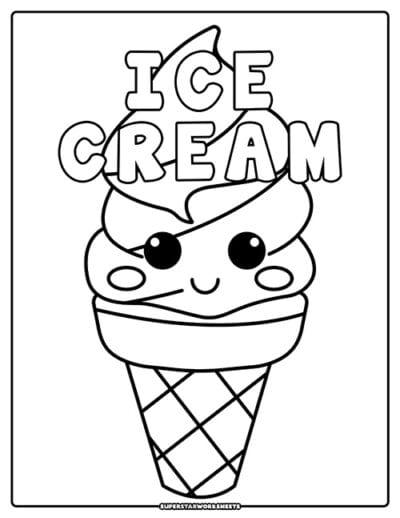 Ice Cream Coloring Pages (Free Printables) - Superstar Worksheets