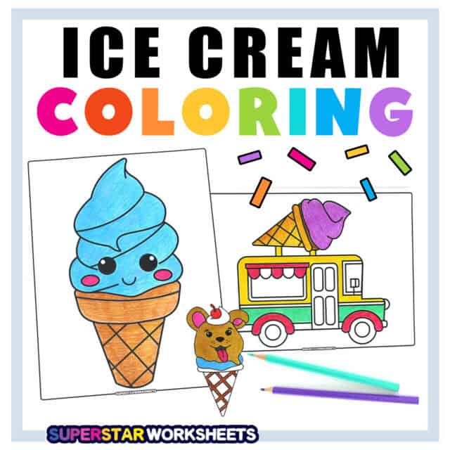 Ice Cream Coloring Pages (Free Printables) - Superstar Worksheets