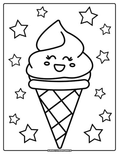 Ice Cream Coloring Pages (Free Printables) - Superstar Worksheets