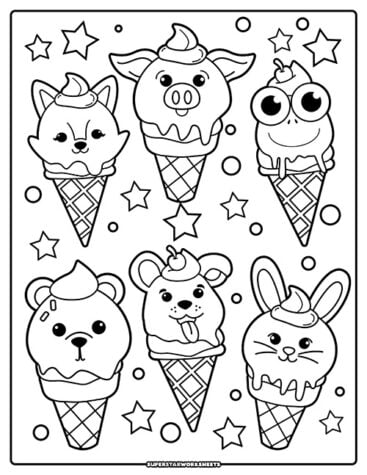 Ice Cream Coloring Pages (Free Printables) - Superstar Worksheets