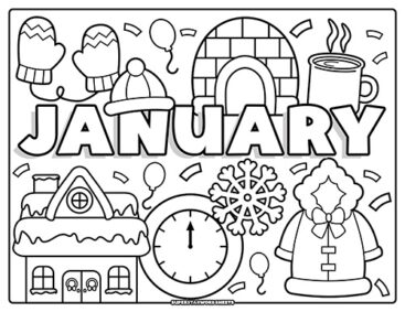 January Coloring Pages (Free Printables) - Superstar Worksheets