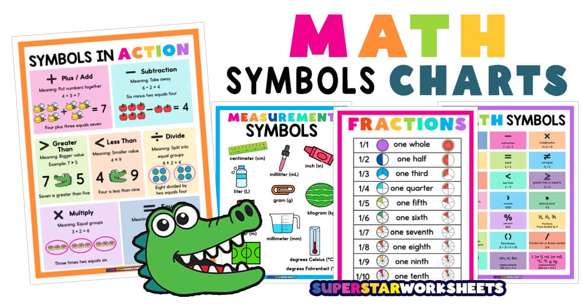 Math Symbols Charts - Superstar Worksheets