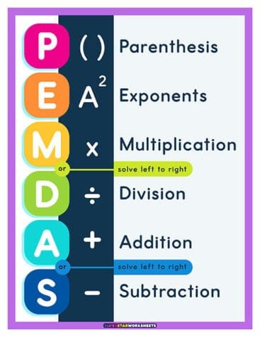 Order of Operations - Superstar Worksheets