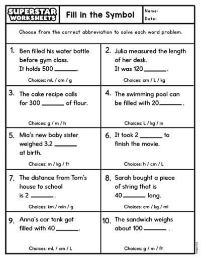 Math Symbols Charts - Superstar Worksheets