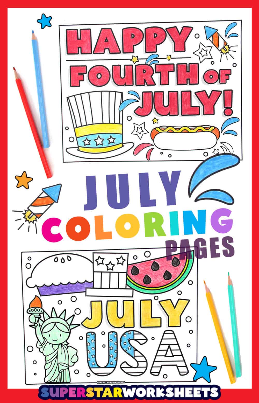 July Coloring Pages (Free Printables) - Superstar Worksheets